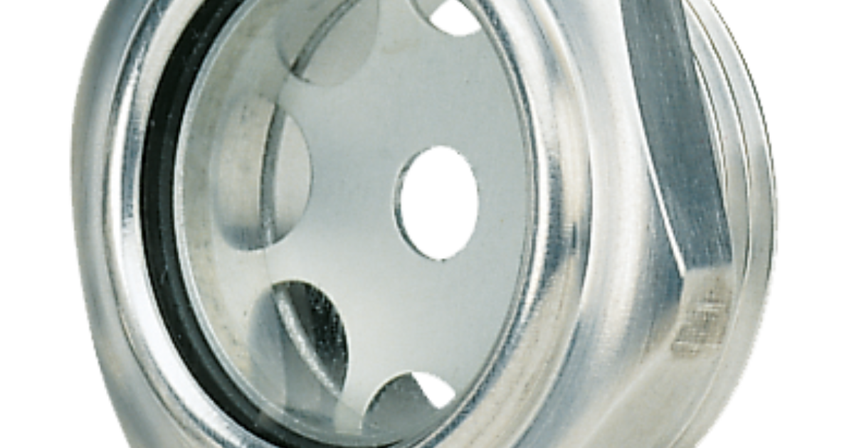 ABNOX - Stainless steel V4A oil-level window hex. AF 27 mm / natural…